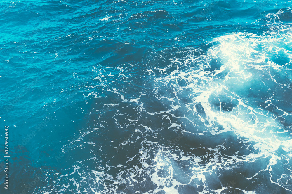 Inspiration by the sea.Boiling seawater.Background shot of aqua sea ...
