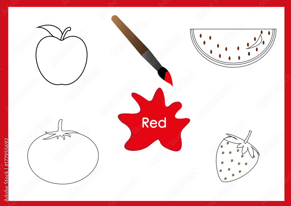 learn the colors, kids are learning the colors, worksheet Stock Vector ...