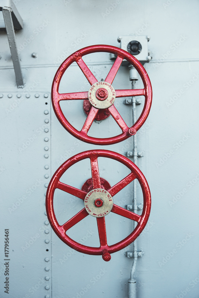 Vintage steam valve wheels Stock Photo | Adobe Stock