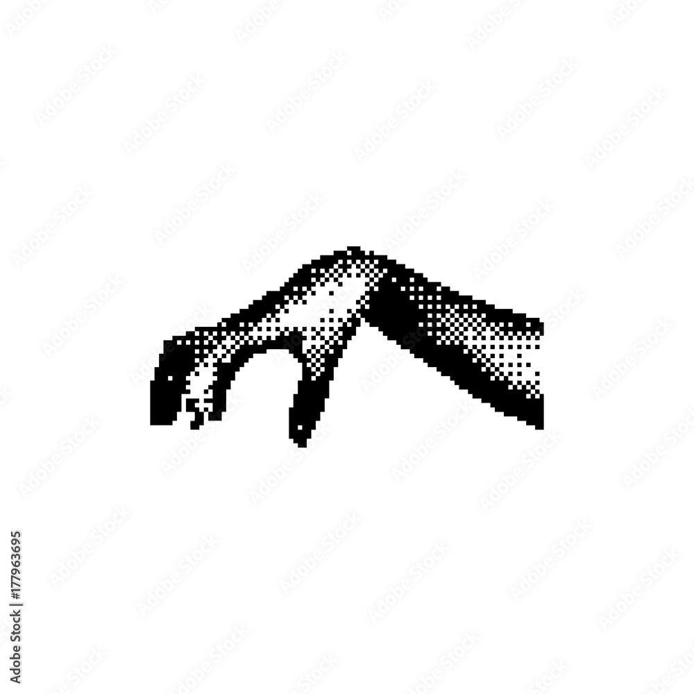 hand grabbing something very big 8 bit minimalistic pixel art vector ...