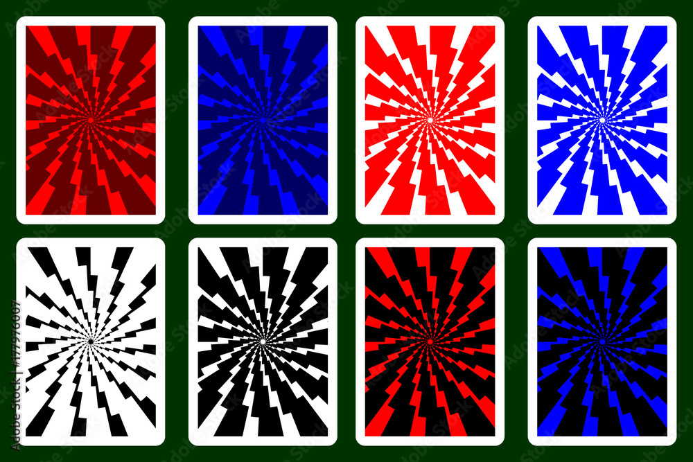 Playing Card Back Designs - lightning bolt - vector pattern, vector set ...