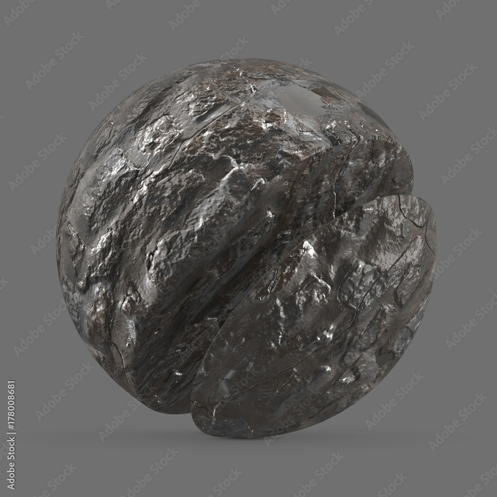 Worn wet stone wall with cracks Stock 3D asset | Adobe Stock