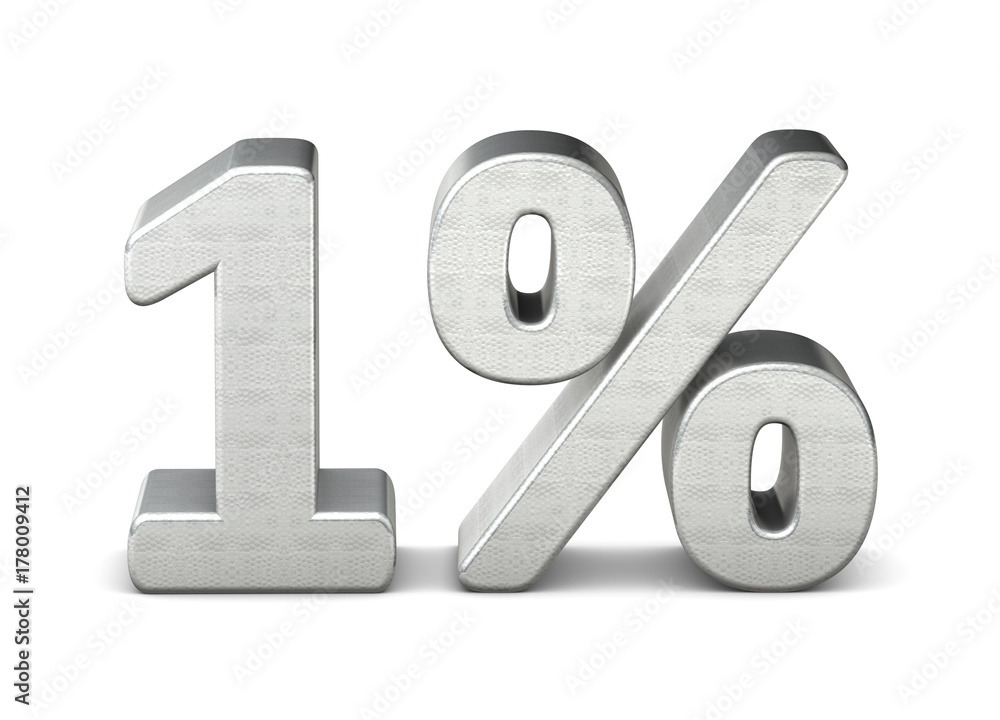 1 prozent symbol 3d silver struktur Stock-Illustration | Adobe Stock