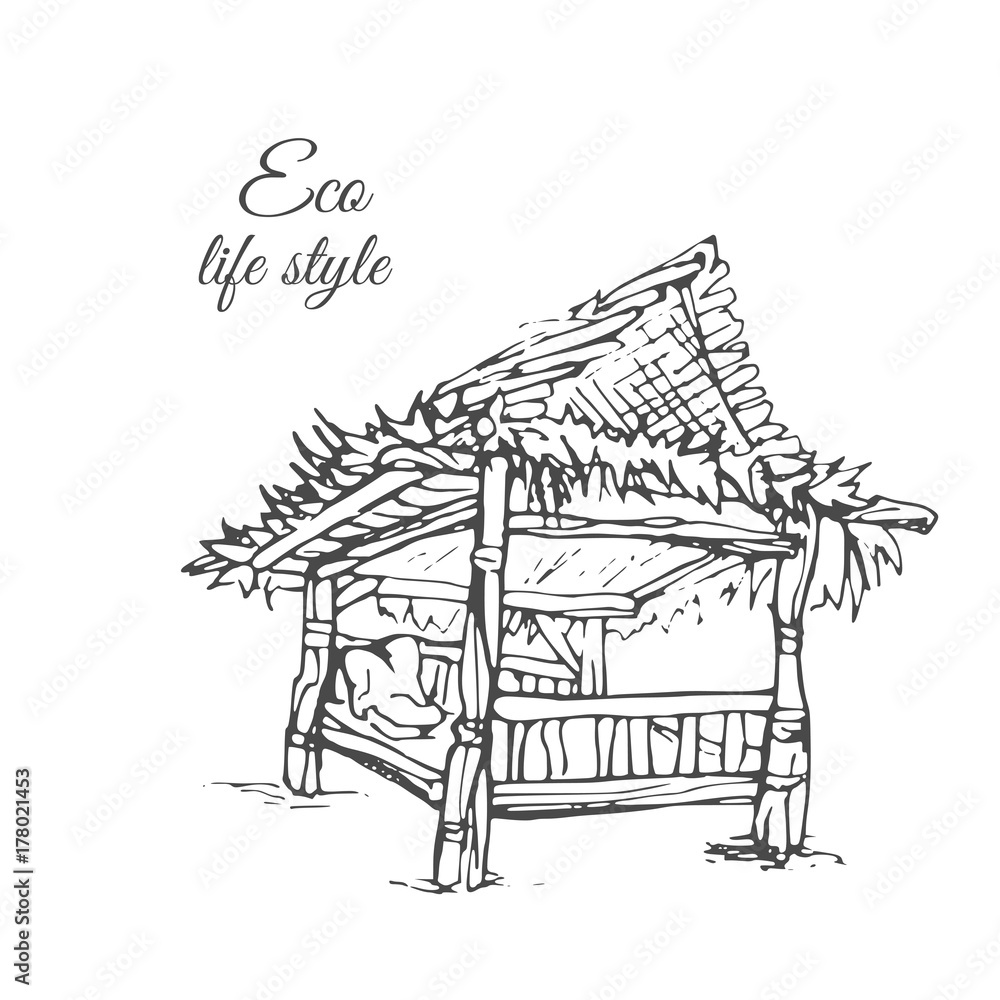 Thatched Roof Drawing