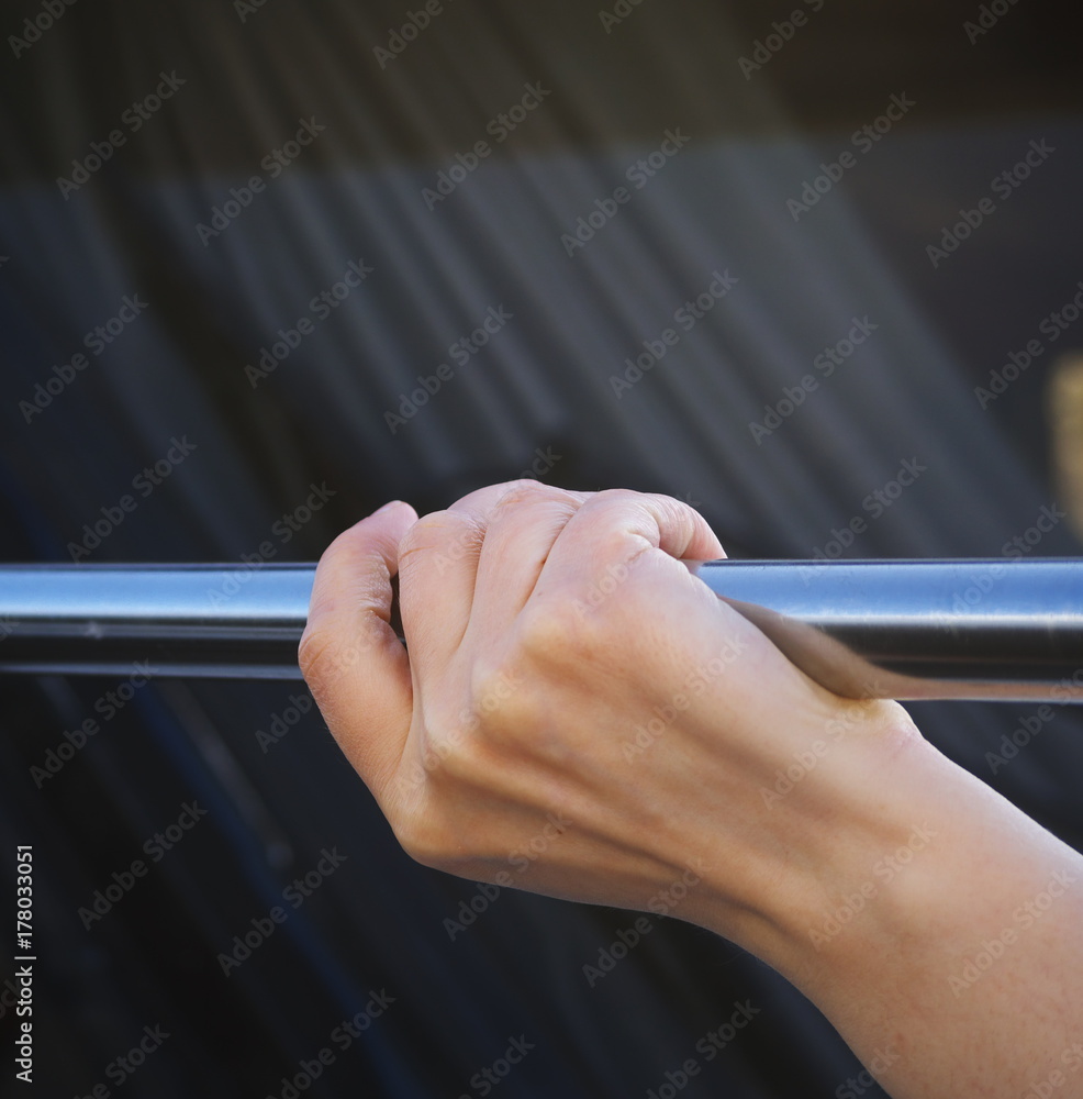 Woman hand reaching for the reeling , attack from below. Stock Photo ...