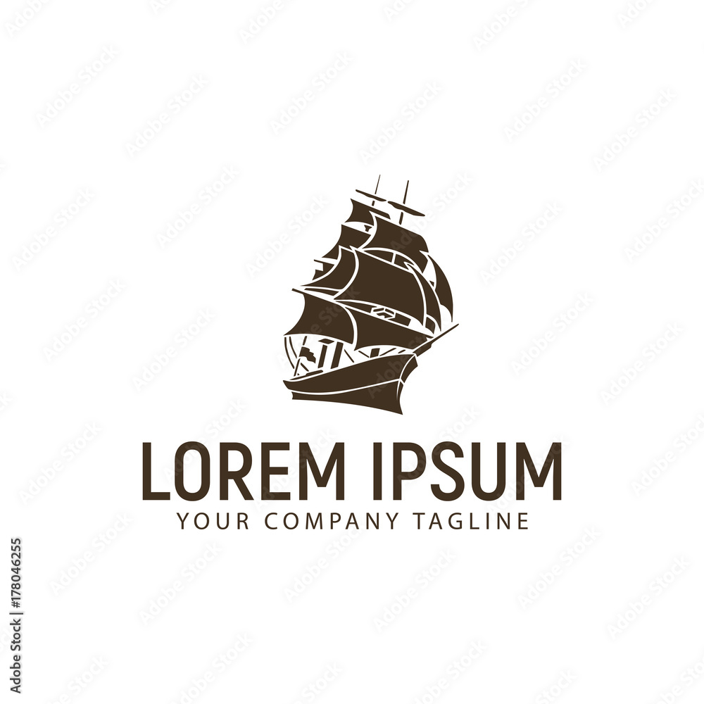 ship logo design concept template Stock Vector | Adobe Stock