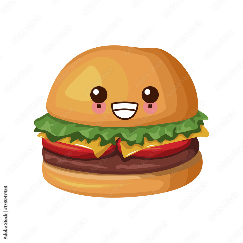 Cute Hamburger Cartoon