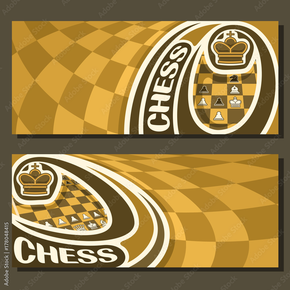 Vector banners for Chess game with copy space, in layouts yellow ...