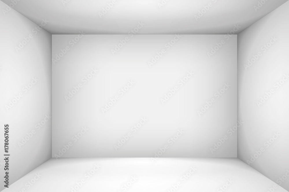 The inner space of the box. Empty white room. Vector design ...
