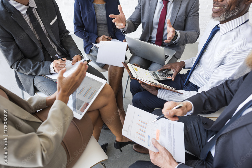 Startup business people having group discussion Stock Photo | Adobe Stock Startup business people having group discussion Stock Photo | Adobe Stock