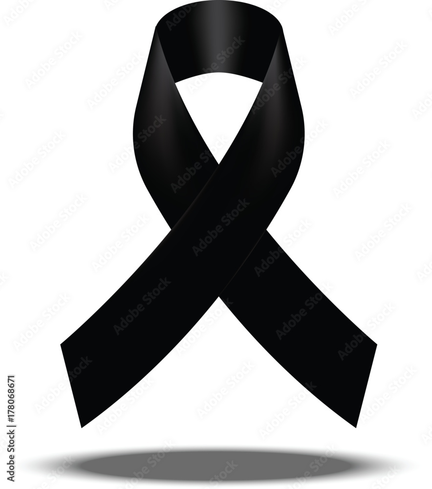 RIP Funeral Black Ribbon Background Vector Stock Vector | Adobe Stock