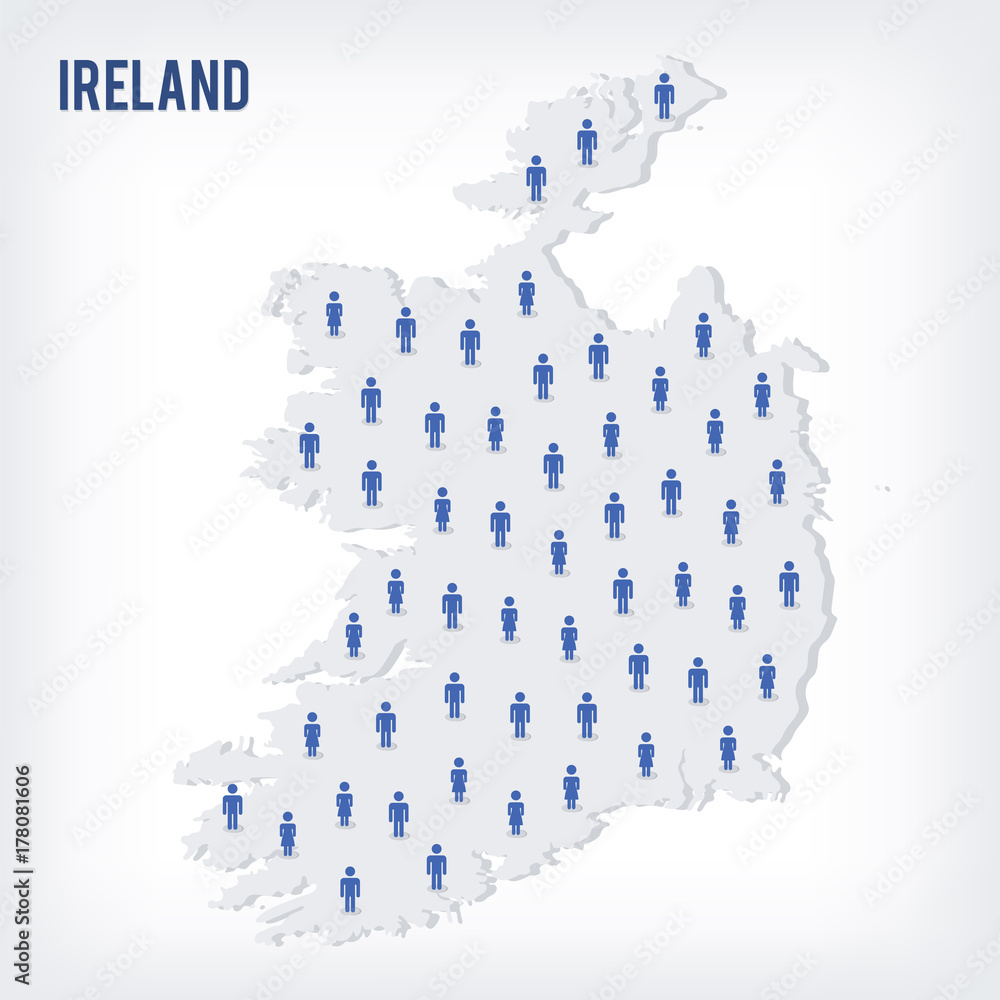 Vector people map of Ireland . The concept of population. Stock Vector ...