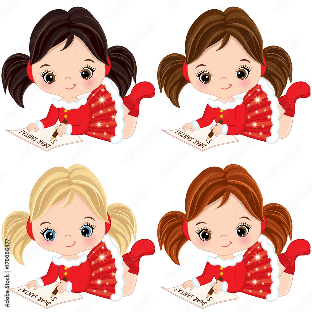 Girl Writing A Letter Clipart