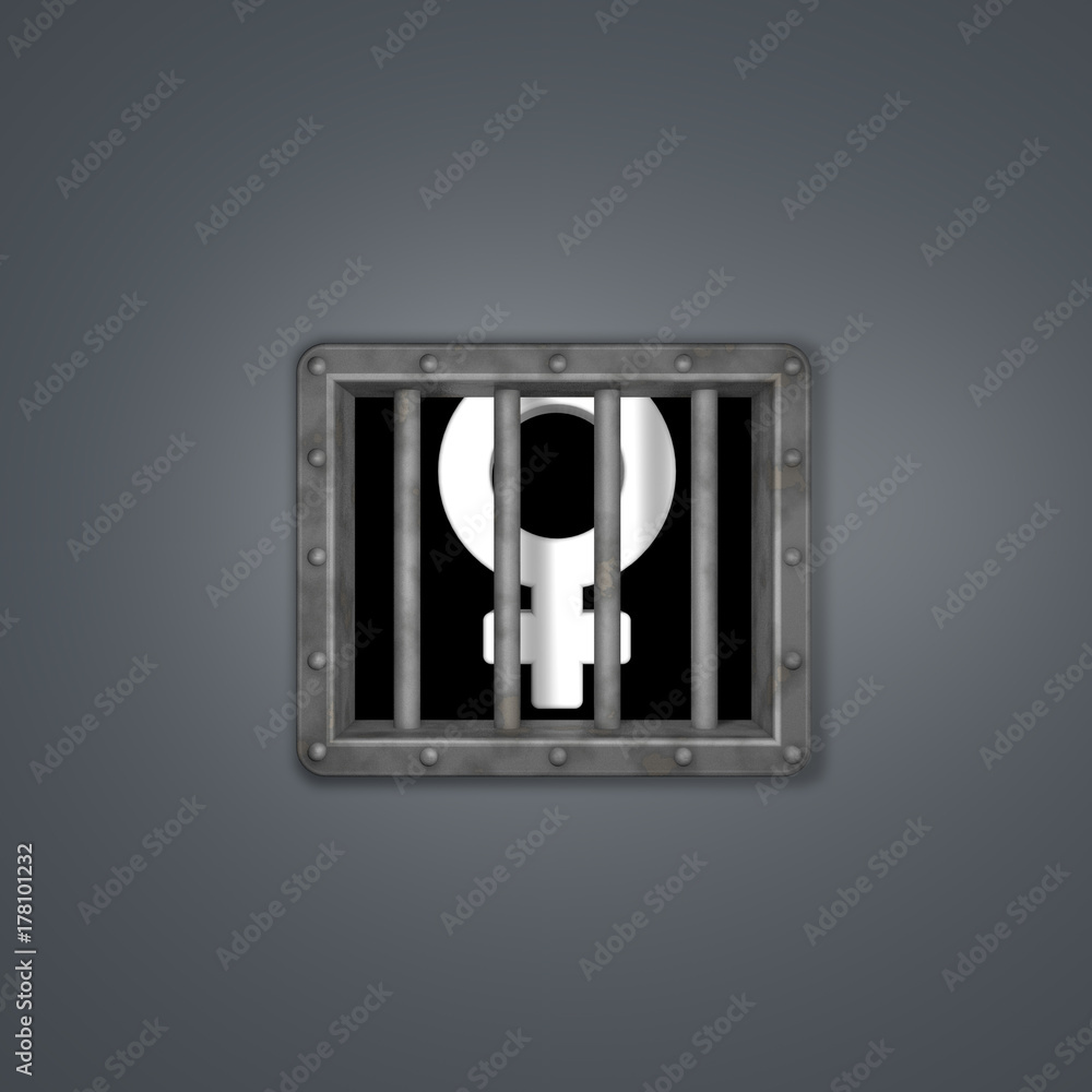 female symbol in prison - 3d rendering Stock Illustration | Adobe Stock
