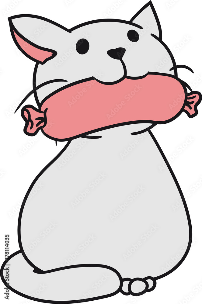 wurst lecker essen hunger fressen schürze koch grillen sitzend klein ...