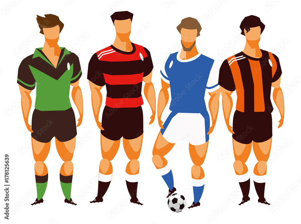 group of football players Stock Vector | Adobe Stock