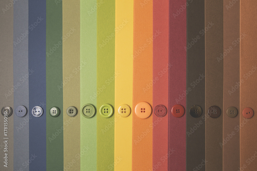 colour swatches and matching buttons... Stock Photo | Adobe Stock