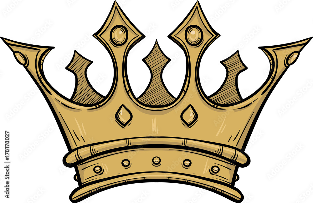 Gold King Crown Drawing