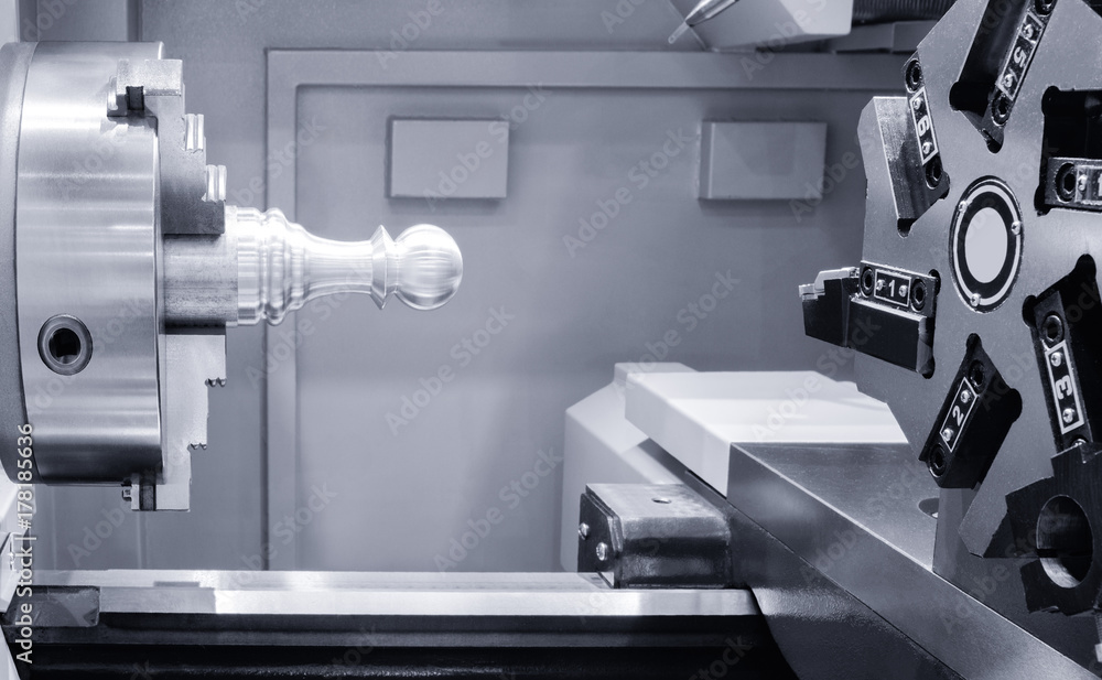 Manufacturing professional lathe machine . Industrial concept ...