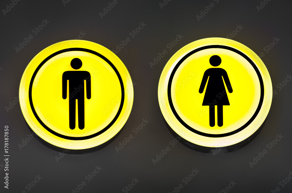 Male Female Toilet Restroom Sign Man And Woman Equality Concept