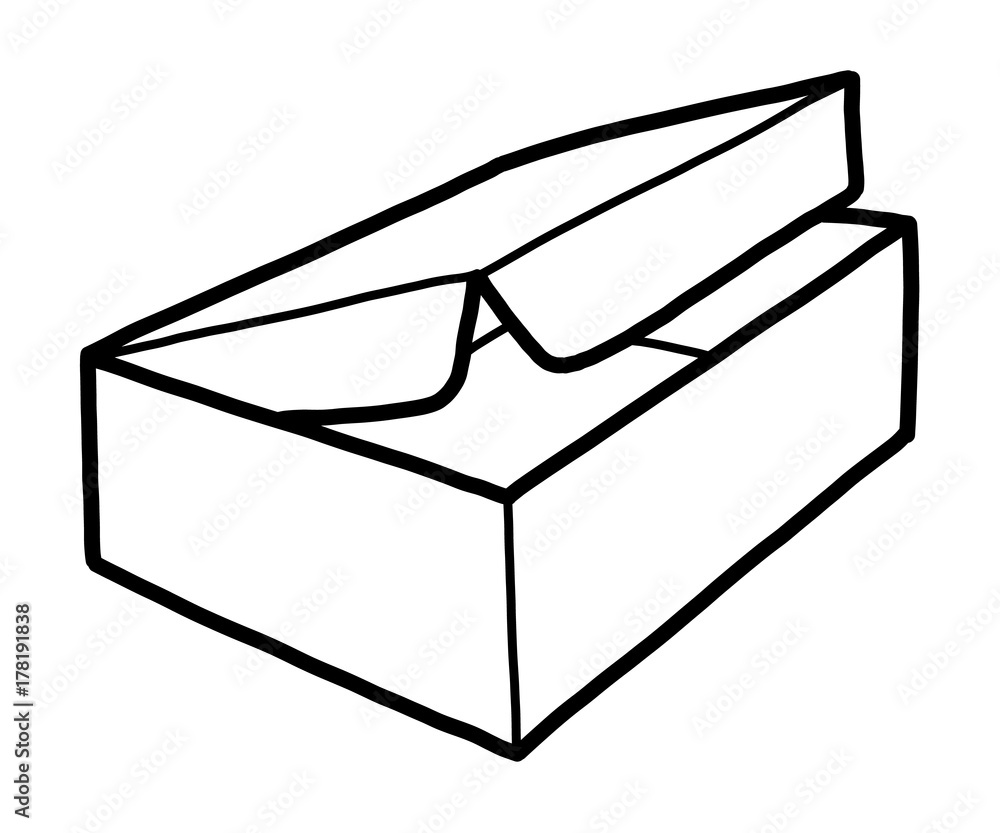 packing box / cartoon vector and illustration, black and white, hand ...