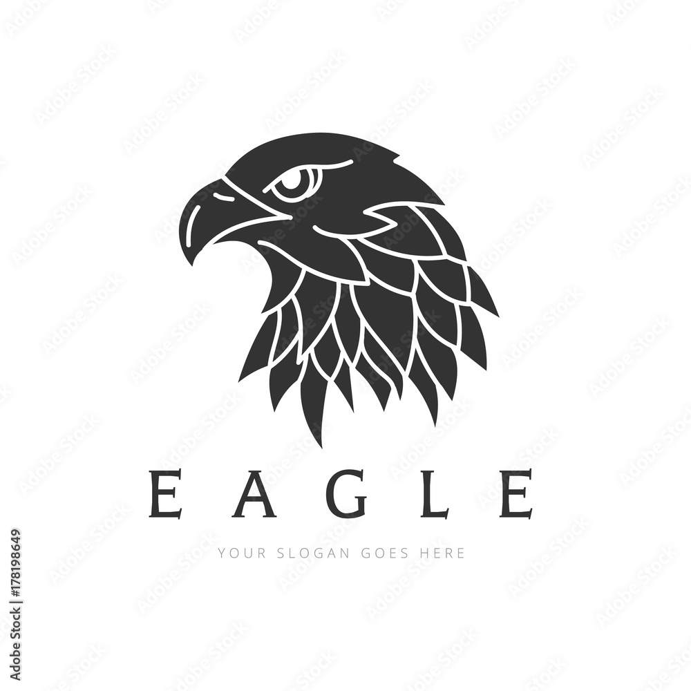 Black Hawk Bird Logo
