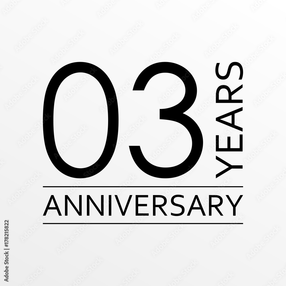 3 years anniversary emblem. Anniversary icon or label. 3 years ...