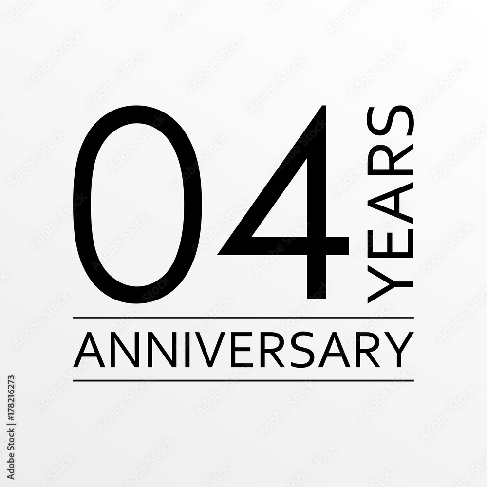 4 years anniversary emblem. Anniversary icon or label. 4 years ...