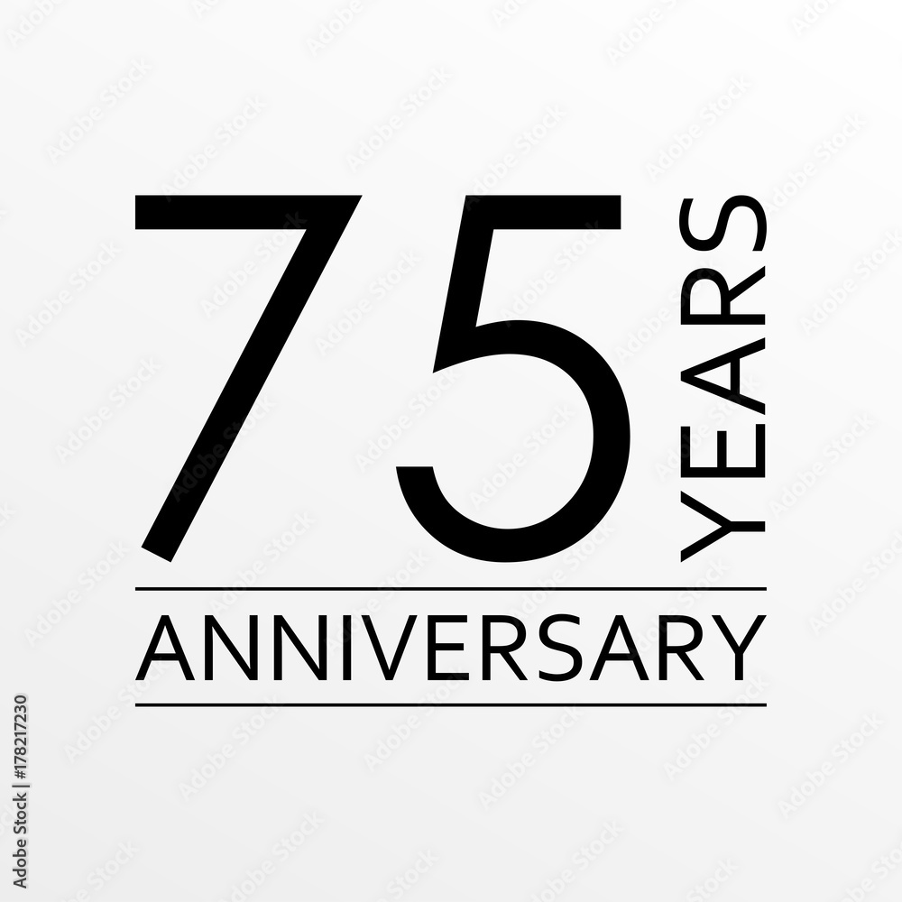 75 years anniversary icon. Anniversary decoration template. Vector ...