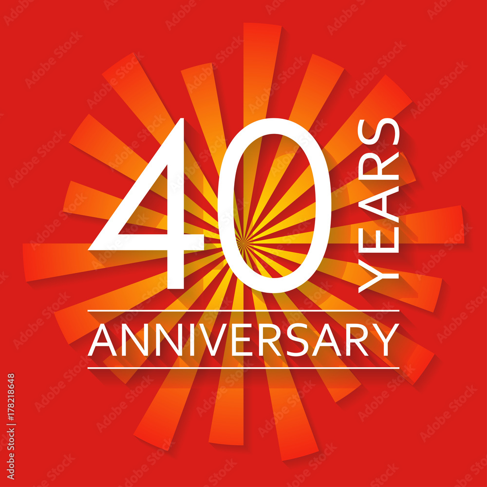 40 years anniversary emblem. Anniversary icon or label. 40 years ...