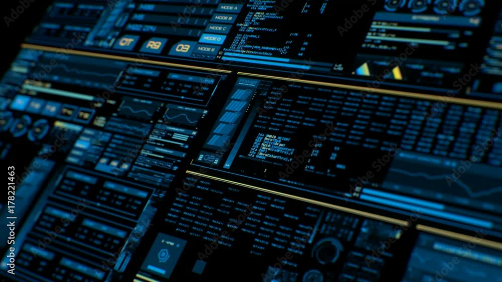 Perspective view of colorful futuristic interface/Digital screen ...