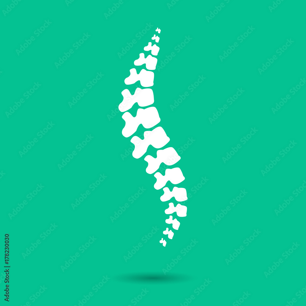 Grafika wektorowa Stock: Human spine isolated on a green background ...
