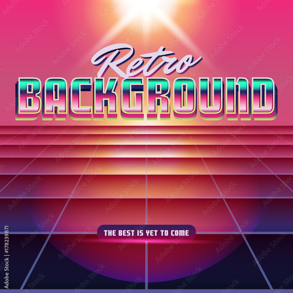 New Retro Wave Background. Synthwave Retro Design And Elements ...