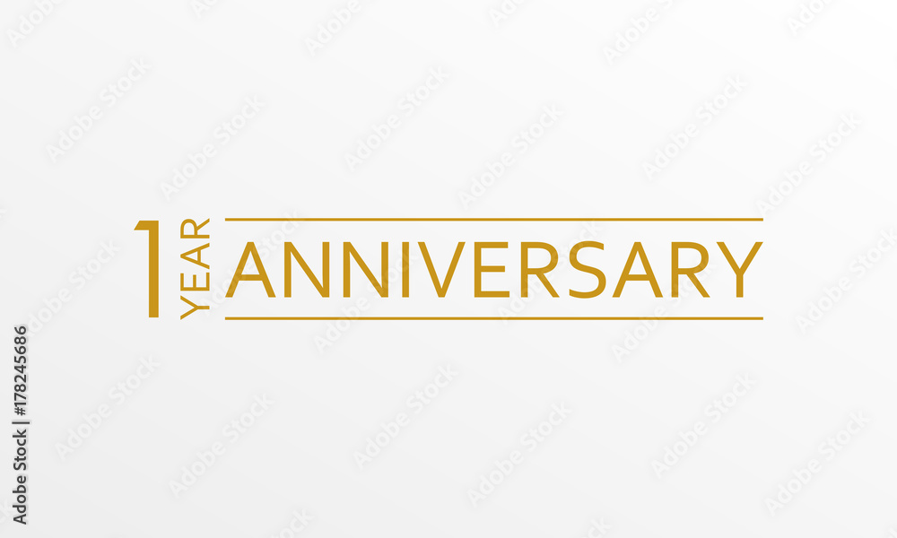 1 year anniversary emblem. Anniversary icon or label. 1 year ...