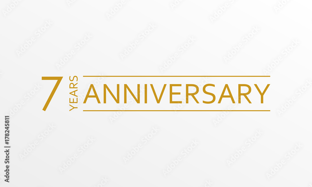 7 year anniversary emblem. Anniversary icon or label. 7 year ...
