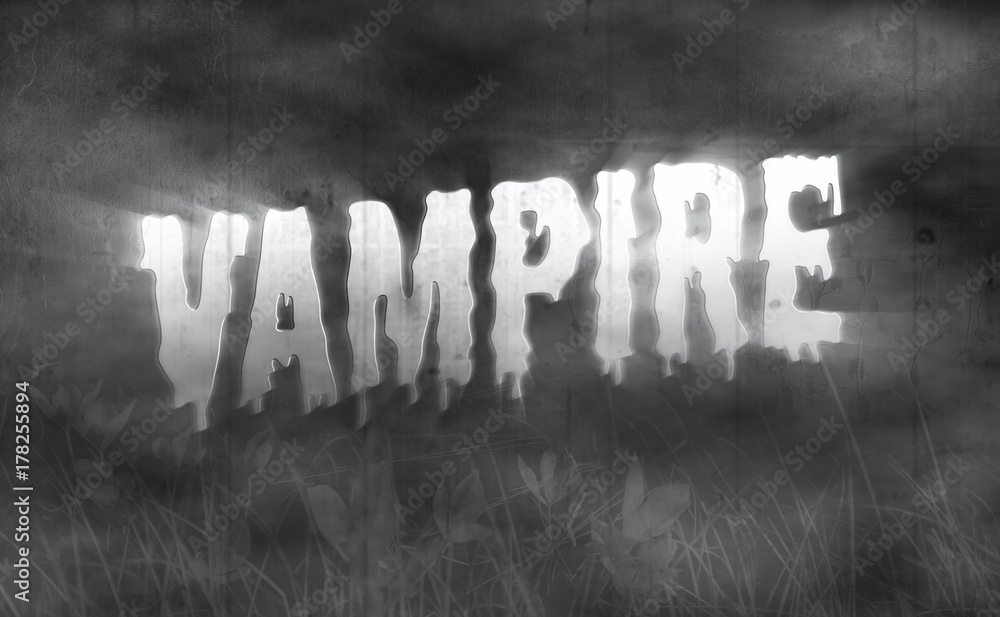 Vampire Movie Night Poster Stock Illustration | Adobe Stock