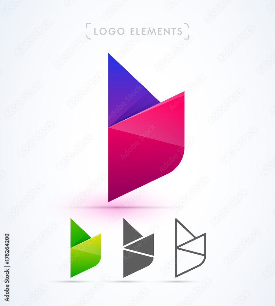 Vector abstract logo design. Application icon collection. Material ...