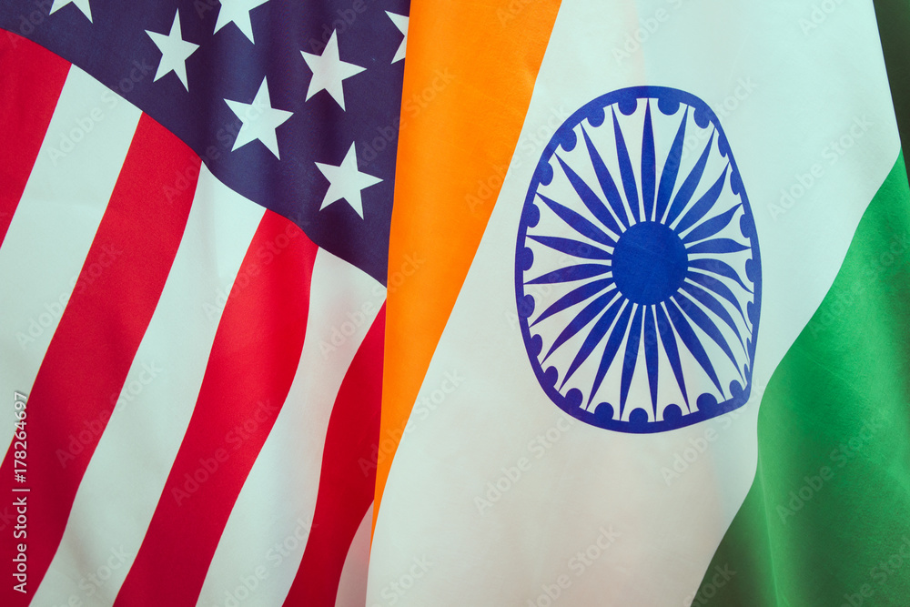 USA Flag and the flag of the Republic of India . Relations between the ...