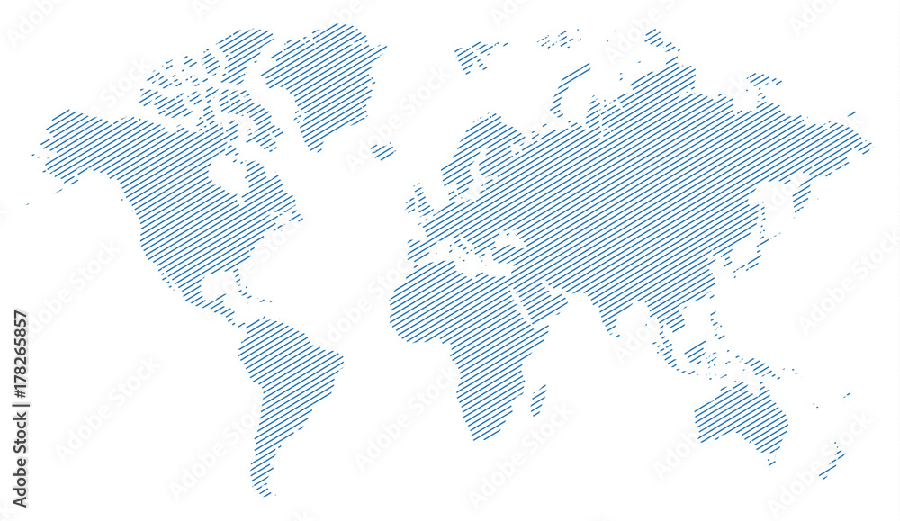 blue lines world map silhouette Stock Vector | Adobe Stock