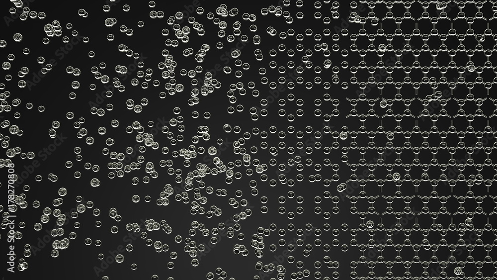 Creation of hexagonal molecular structure, 3D rendering Stock ...