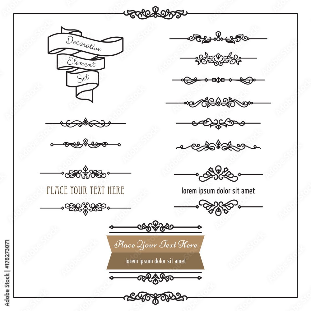 Decorative Divider & Frame Element Set. For any purpose of your designs ...