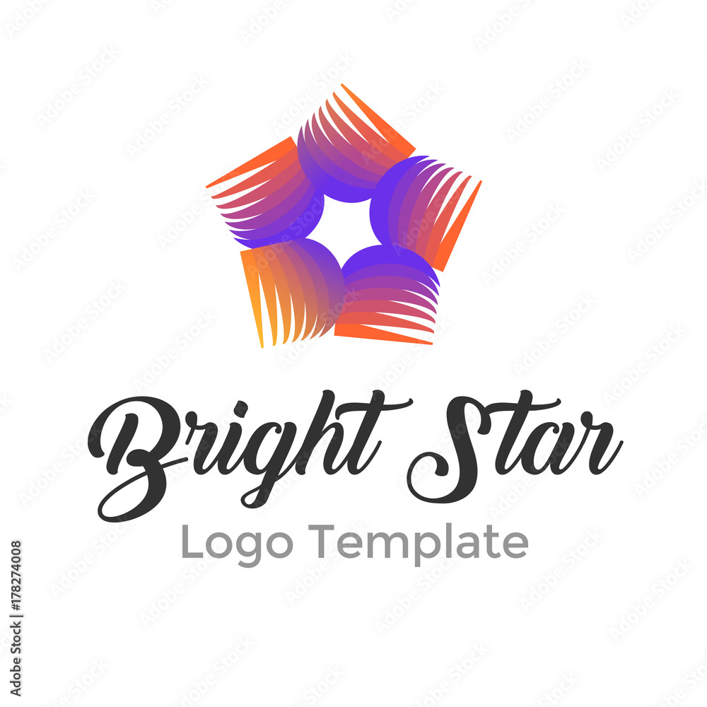 Colorful star logo design template. Modern star abstact vector ...