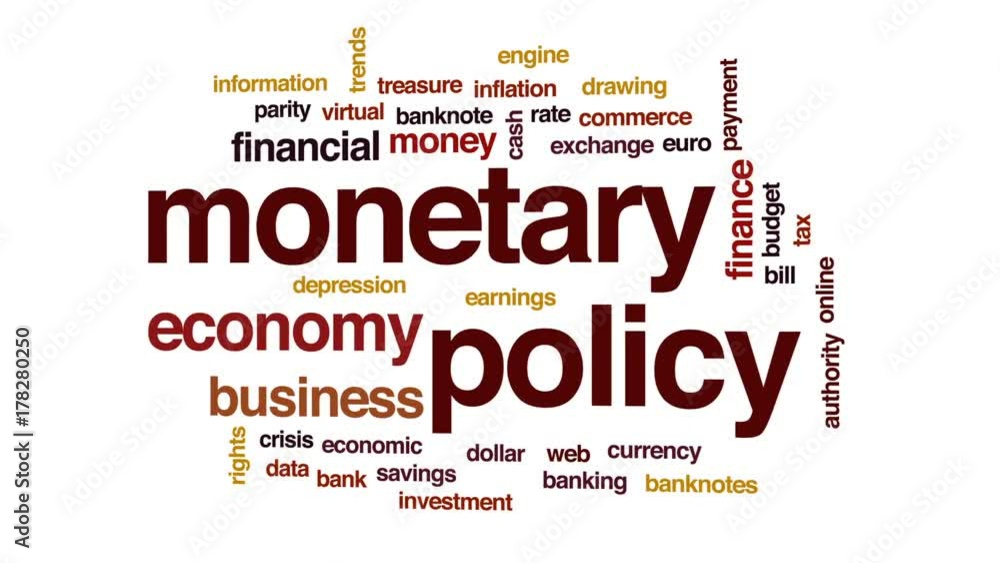 Monetary policy animated word cloud, text design animation. Stock Video ...