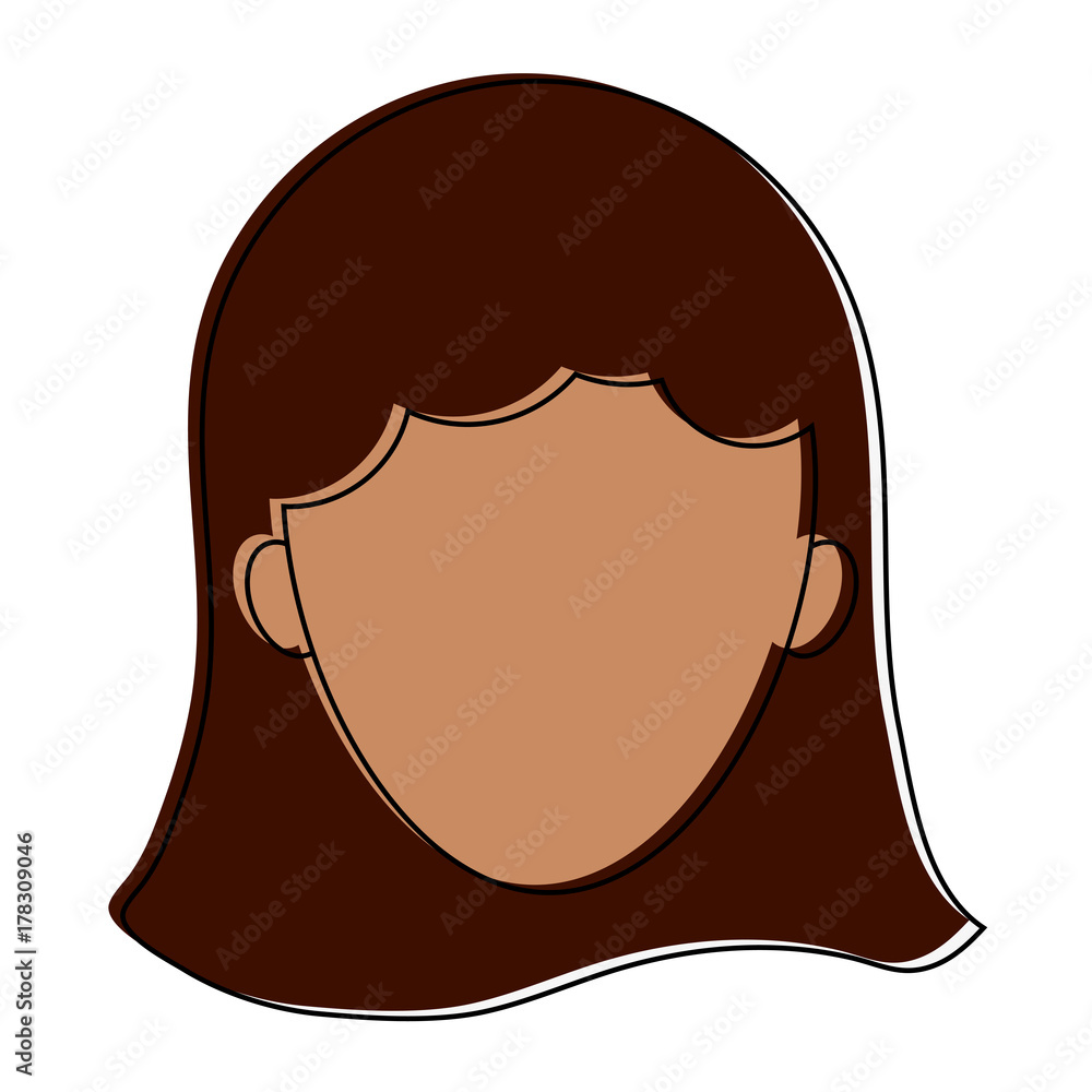 woman with medium length hair avatar head icon image vector ...