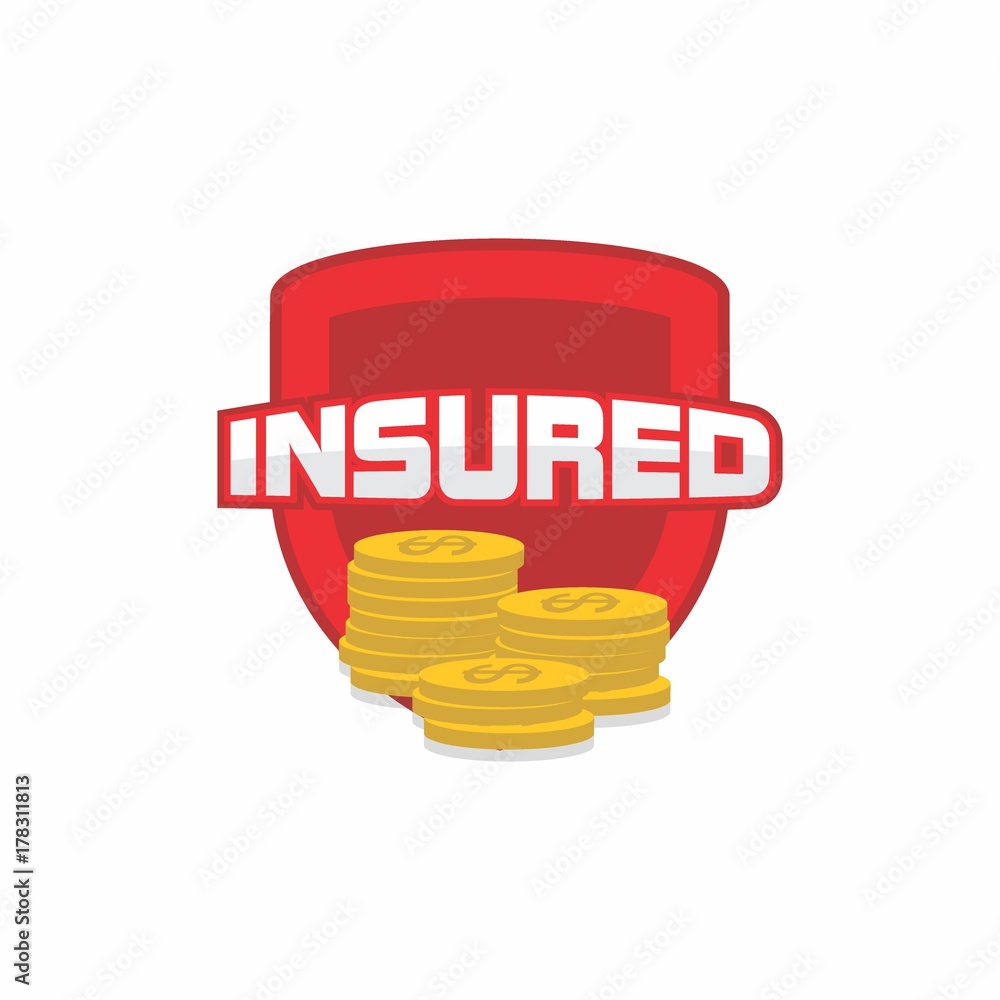 Insured Logo for Insurance Stock Vector | Adobe Stock