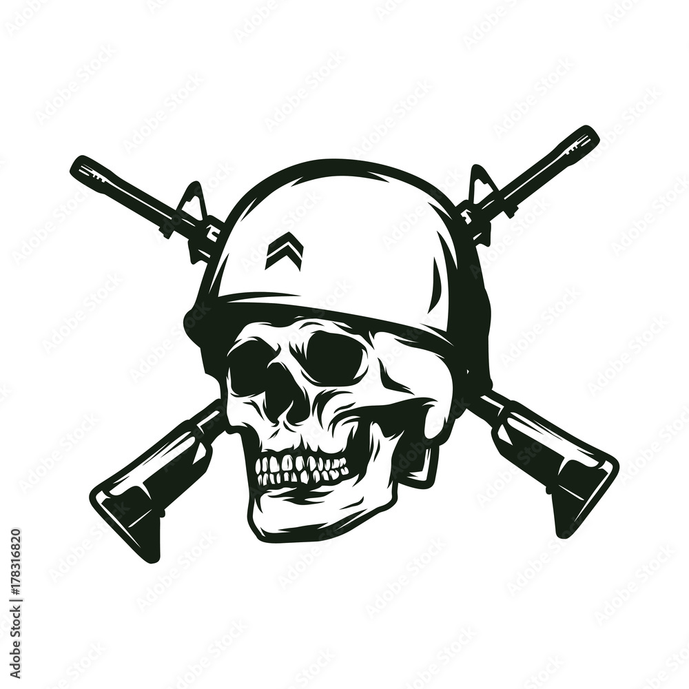 Skull soldier army vector design illustration Stock Vector | Adobe Stock