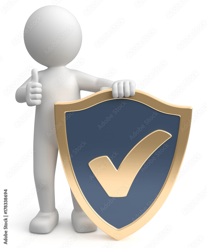 3d Männchen Sicherheit Stock イラスト | Adobe Stock