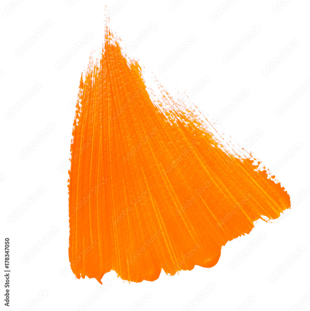 Bright orange acrylic brushstroke. Element for different design Stock ...