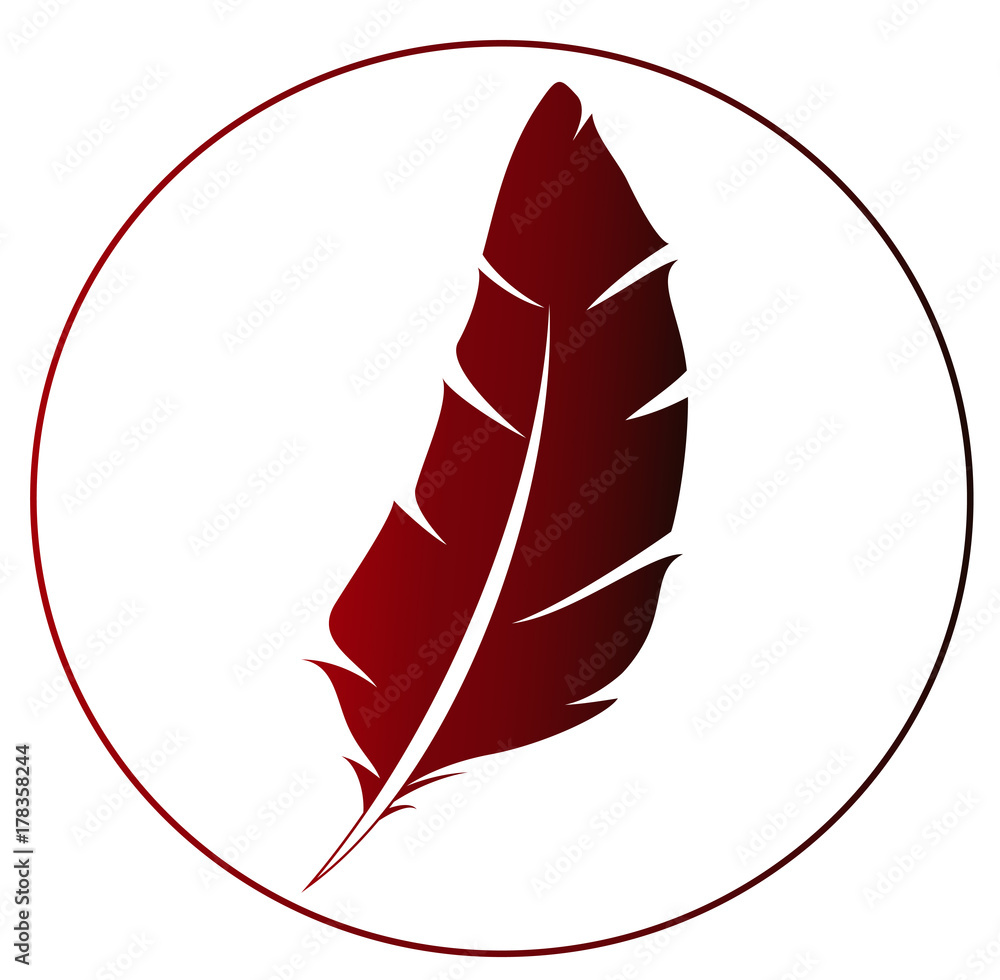 Red feather icon - idea for logo Stock Vector | Adobe Stock