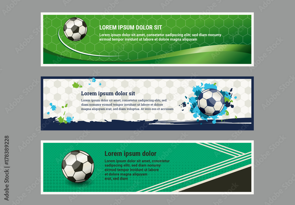 Soccer Banner Set Stock Template | Adobe Stock